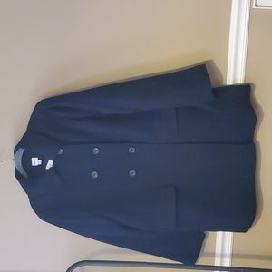 J. Crew | Jackets & Coats | J Crew Wool Blend Navy Blue Topcoat Size 8 ...